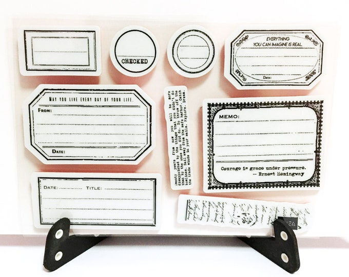 Retro Label Cling Rubber Stamp, Vintage Rubber Stamp, Planner Journal ...