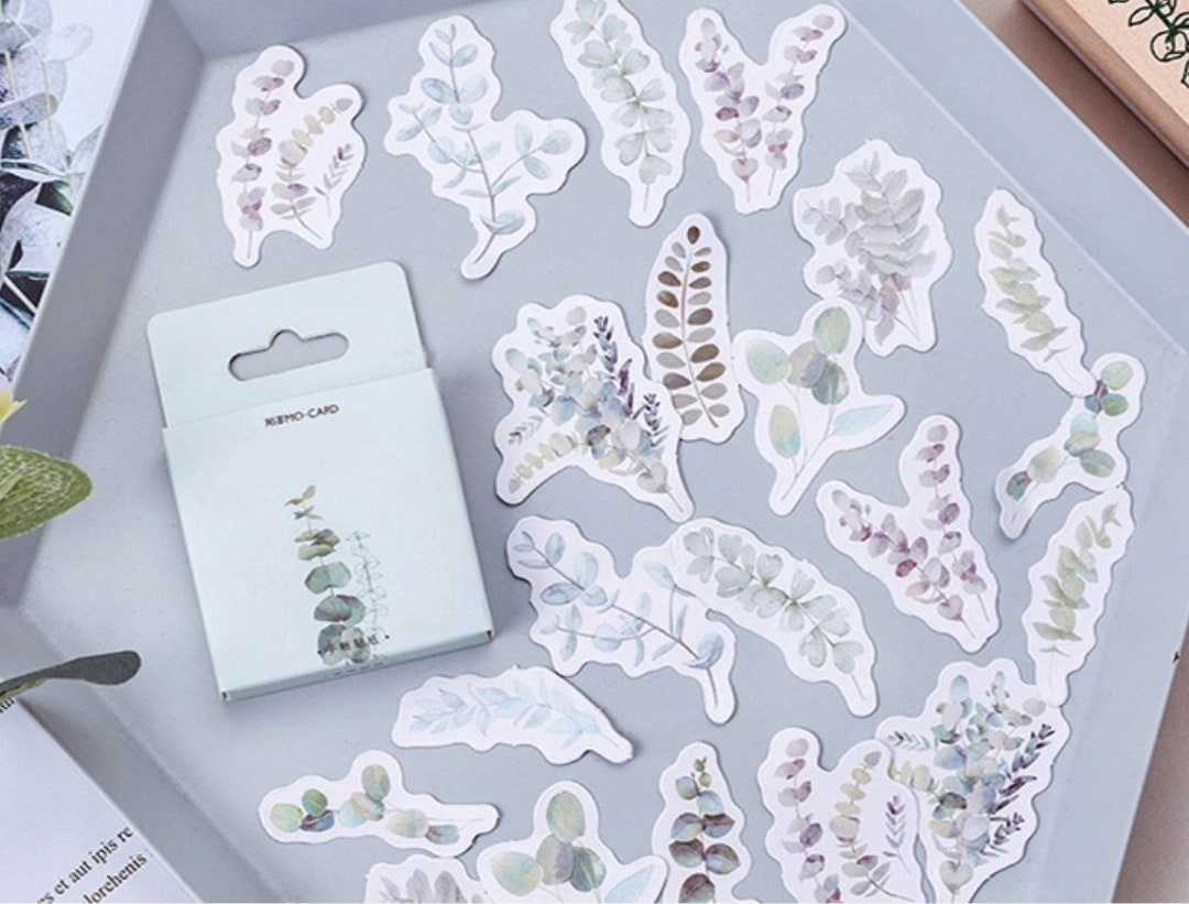 45 Pcs Eucalyptus Leaf Sticker Leaves Watercolor Sticker - Etsy