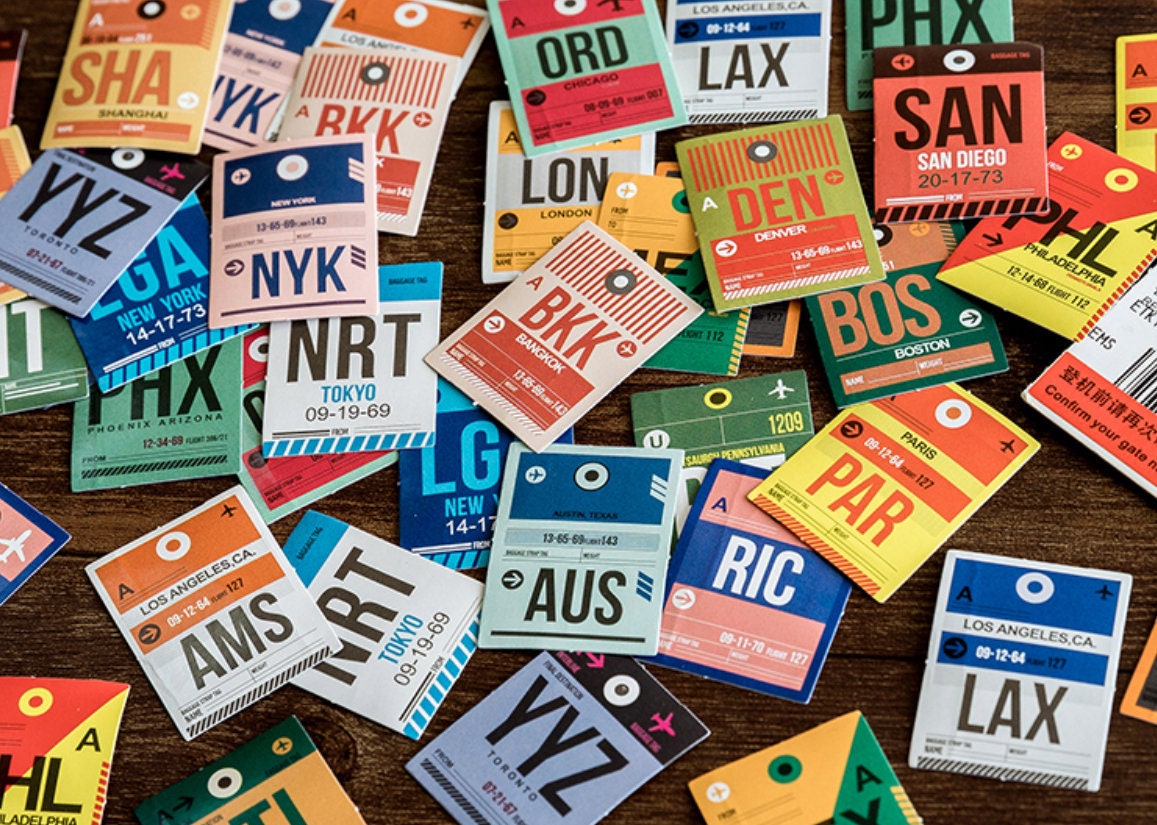 45 Pcs Luggage Tag Sticker Pack Journal Ephemera Travel Tag | Etsy