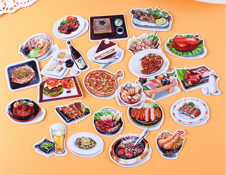 28 Pcs Delicious Food Sticker Pack Pizza Stickers Beer - Etsy