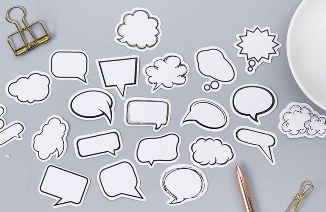 45 Pcs Speech Bubble Sticker Pack, Scrapbook, Journal, Junk Journal ...