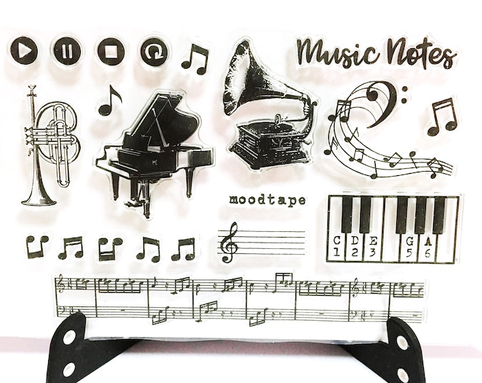 Music Stamp Music Notes Clear Transparent Stamp Tunes Rubber - Etsy