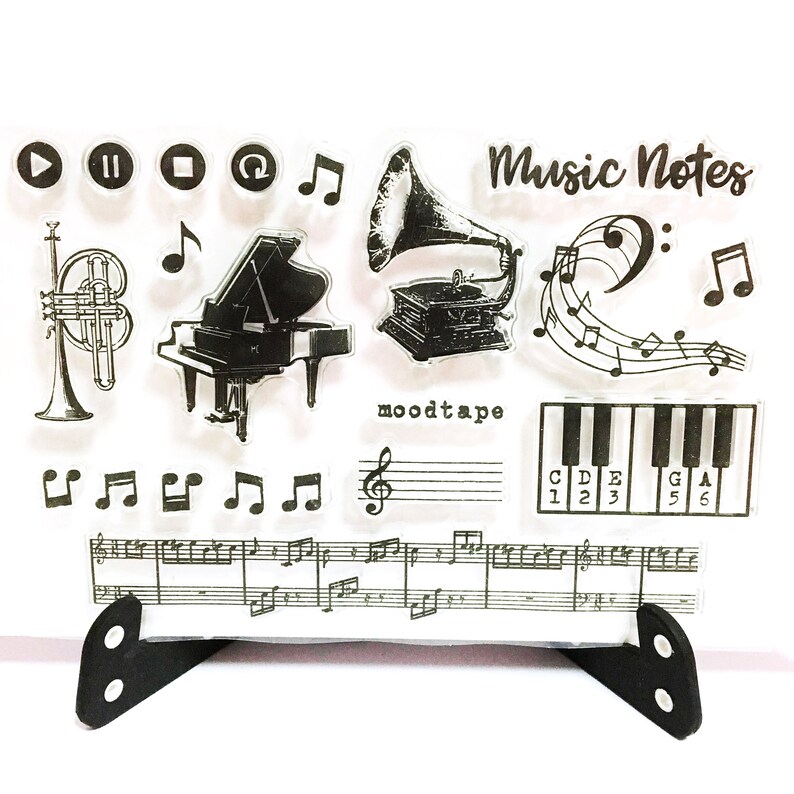 Music Stamp Music Notes Clear Transparent Stamp Tunes Rubber | Etsy