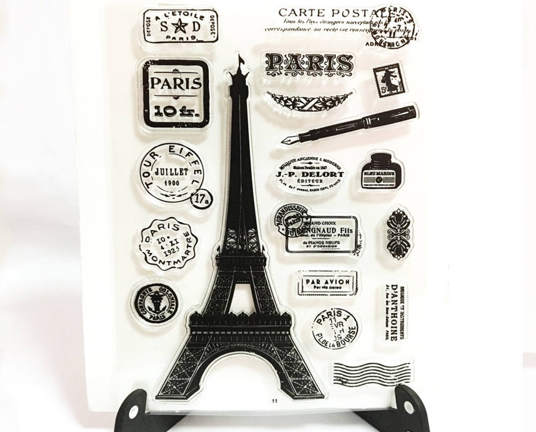 Paris Stamp, Airmail Par Avion Clear Transparent Stamp, Vintage ...