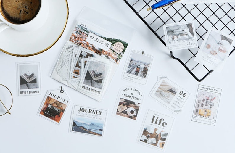 40 Pcs Travel Journal Washi Sticker Journey Sticker Flakes - Etsy