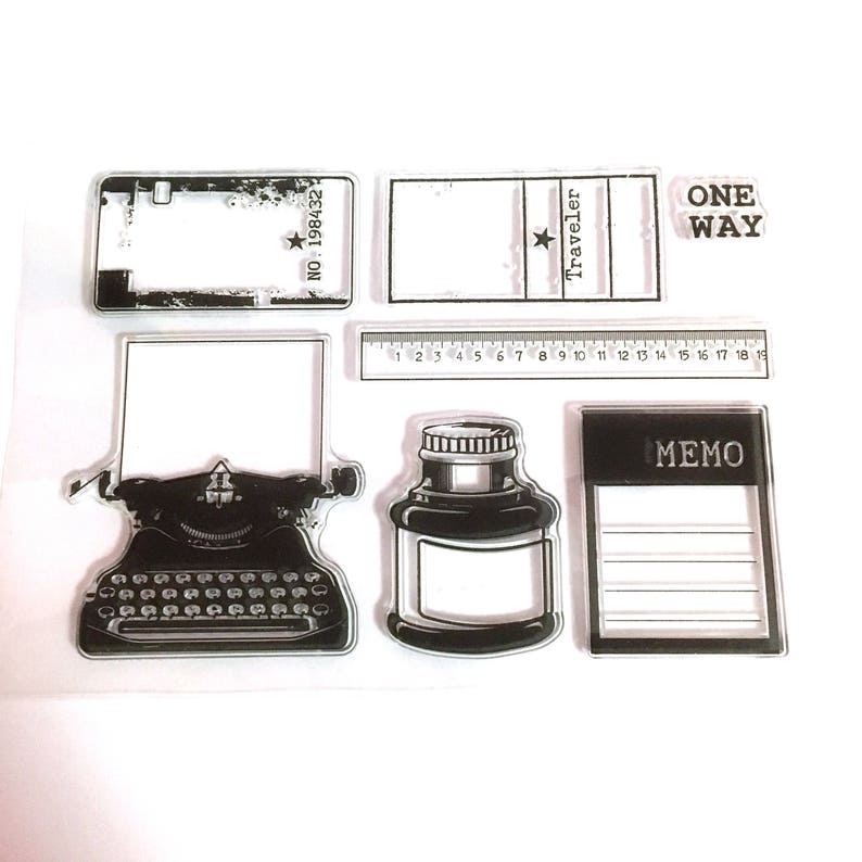 Vintage Typewriter Stamp Traveler Notebook Clear Transparent - Etsy