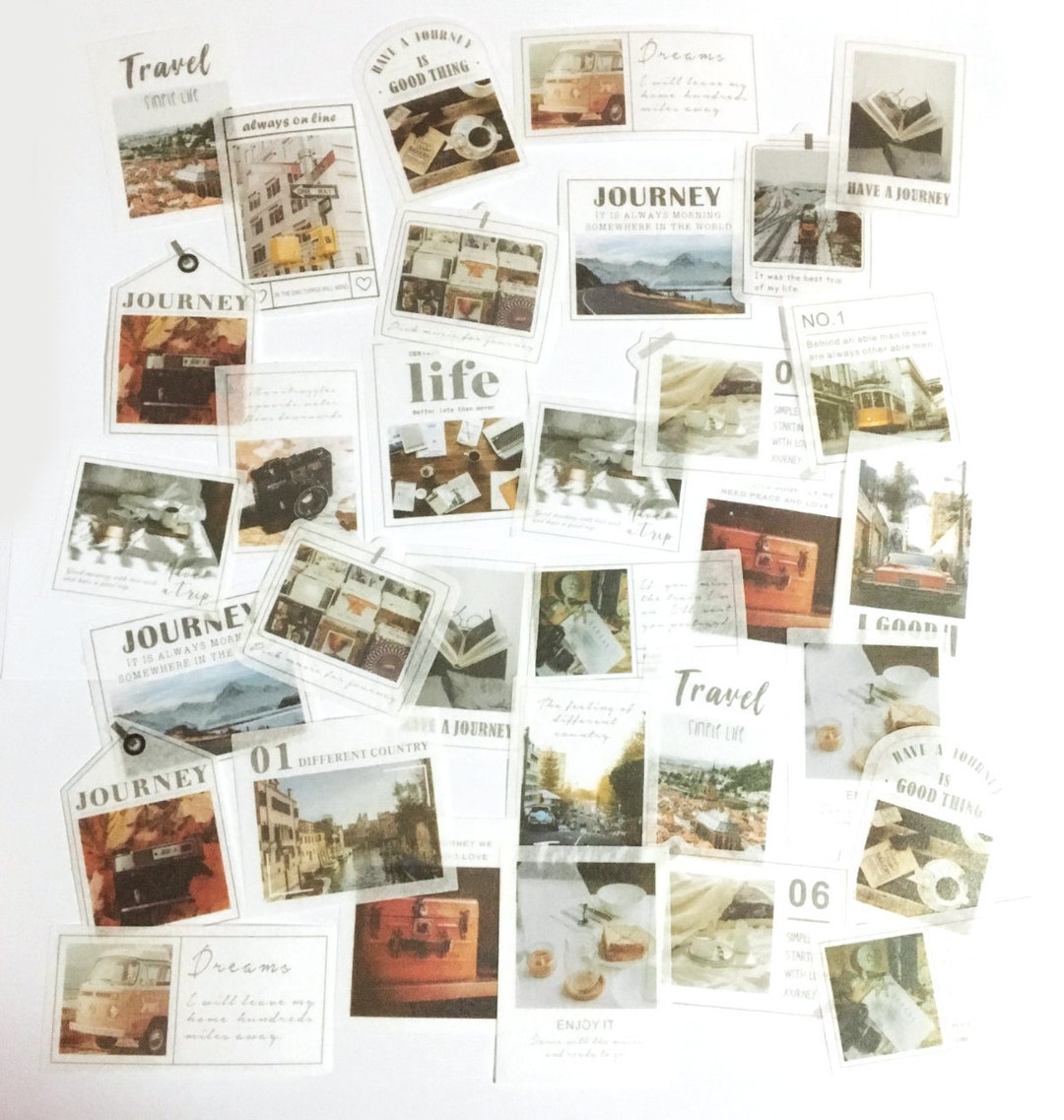 40 Pcs Travel Journal Washi Sticker, Journey Sticker Flakes, Life ...