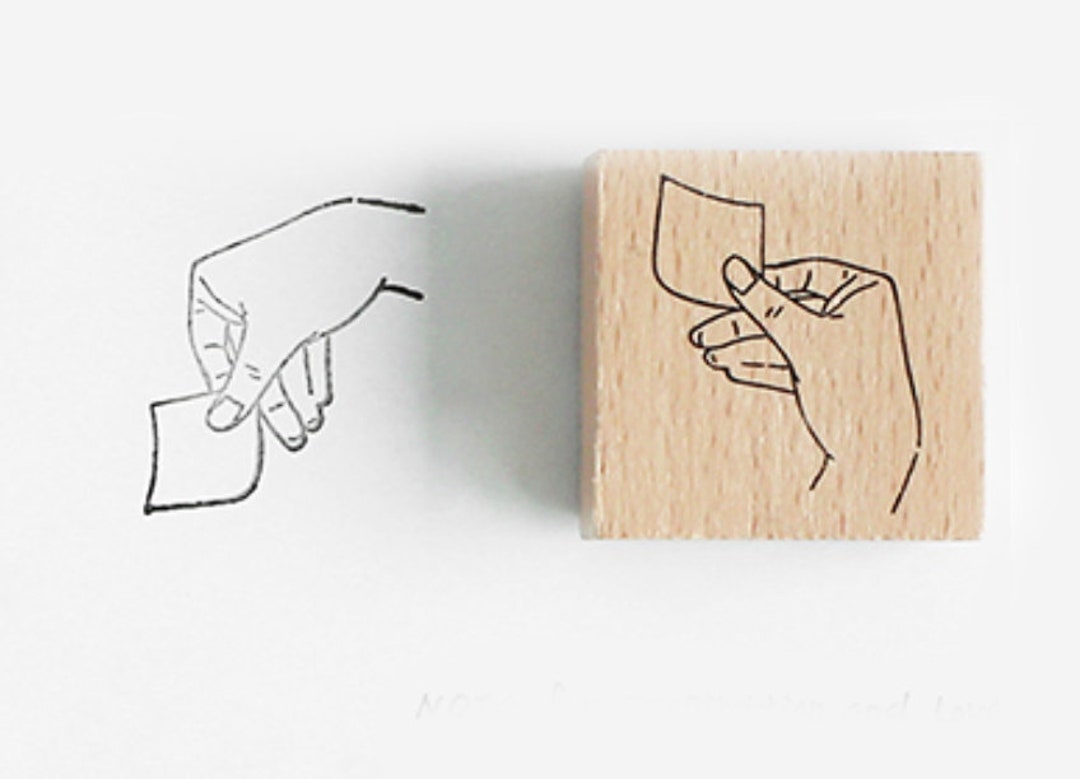 Sticky Note Stamp, Memo Wooden Stamp, Rubber Stamp, Wood Stamp, Journal ...