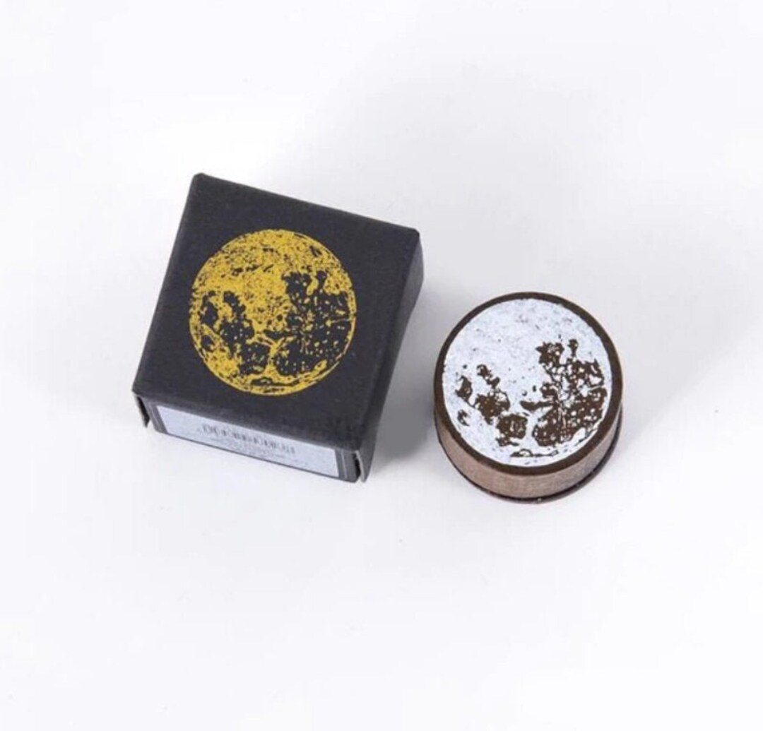 Mini Full Moon Stamp, Wooden Stamp, Rubber Stamp, Wood Stamp, Journal ...