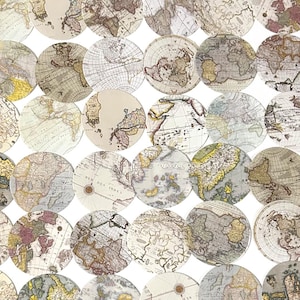 45 Pcs Vintage World Map Sticker, Antique Map Stamp Sticker Flakes ...