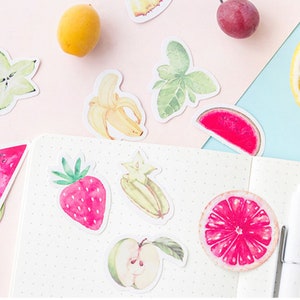 45 Pcs Fruits Sticker, Fruit Watercolor Sticker, Summer Fruits ...