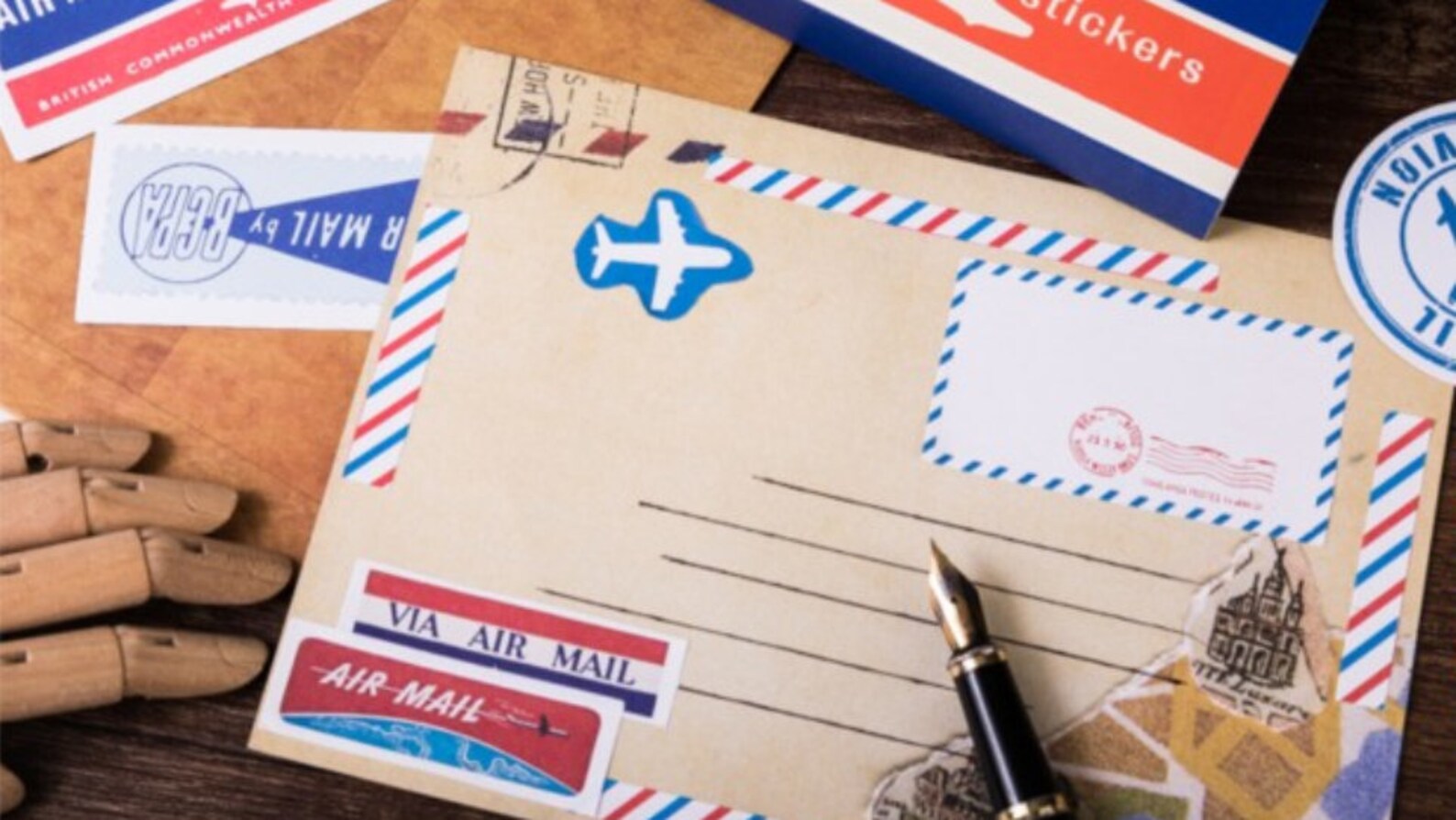 60 Pcs Airmail Sticker Par Avion Stamp Sticker Postal - Etsy