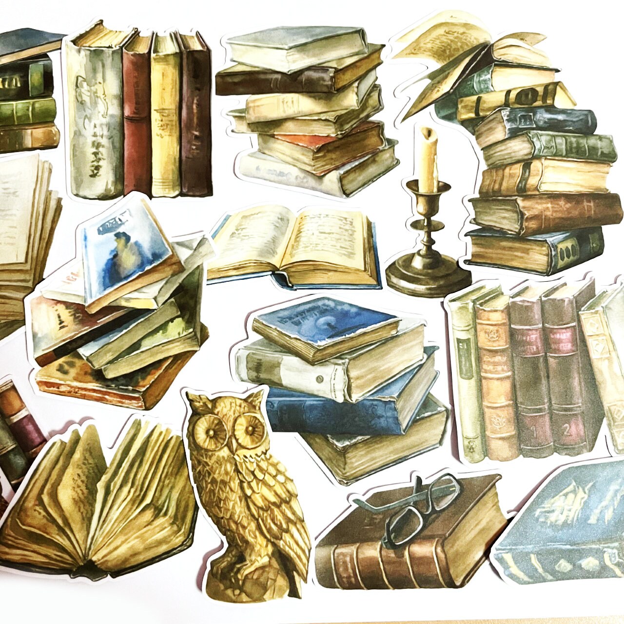 15 Pcs Books Sticker Stacks of Books Sticker Library Junk - Etsy