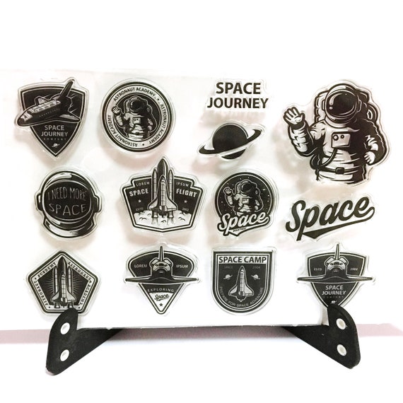 Space Journey Stamp Astronaut Clear Transparent Stamp Rocket | Etsy
