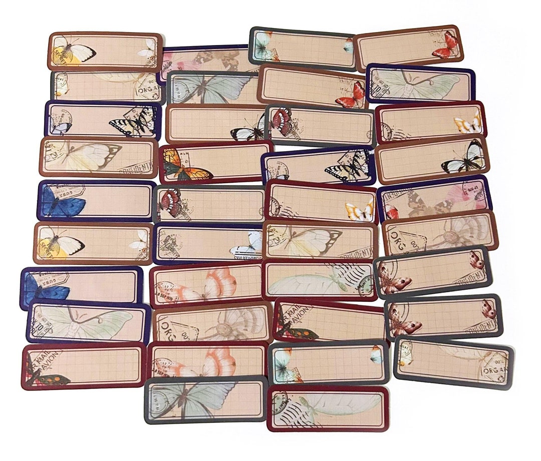 40 Pcs Butterfly Label Sticker, Label Tag Sticker, Scrap Booking ...
