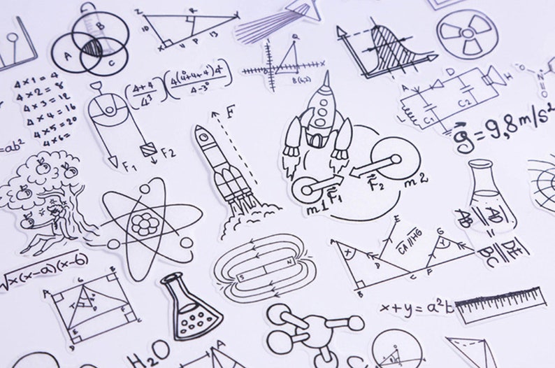40 Pcs Math Washi Sticker Maths Formula Sticker Studyspo | Etsy