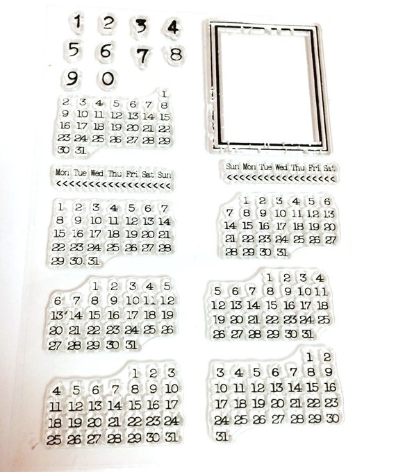 Stamping Papercraft Month Calendar Tracking Clear Transparent Stamp ...