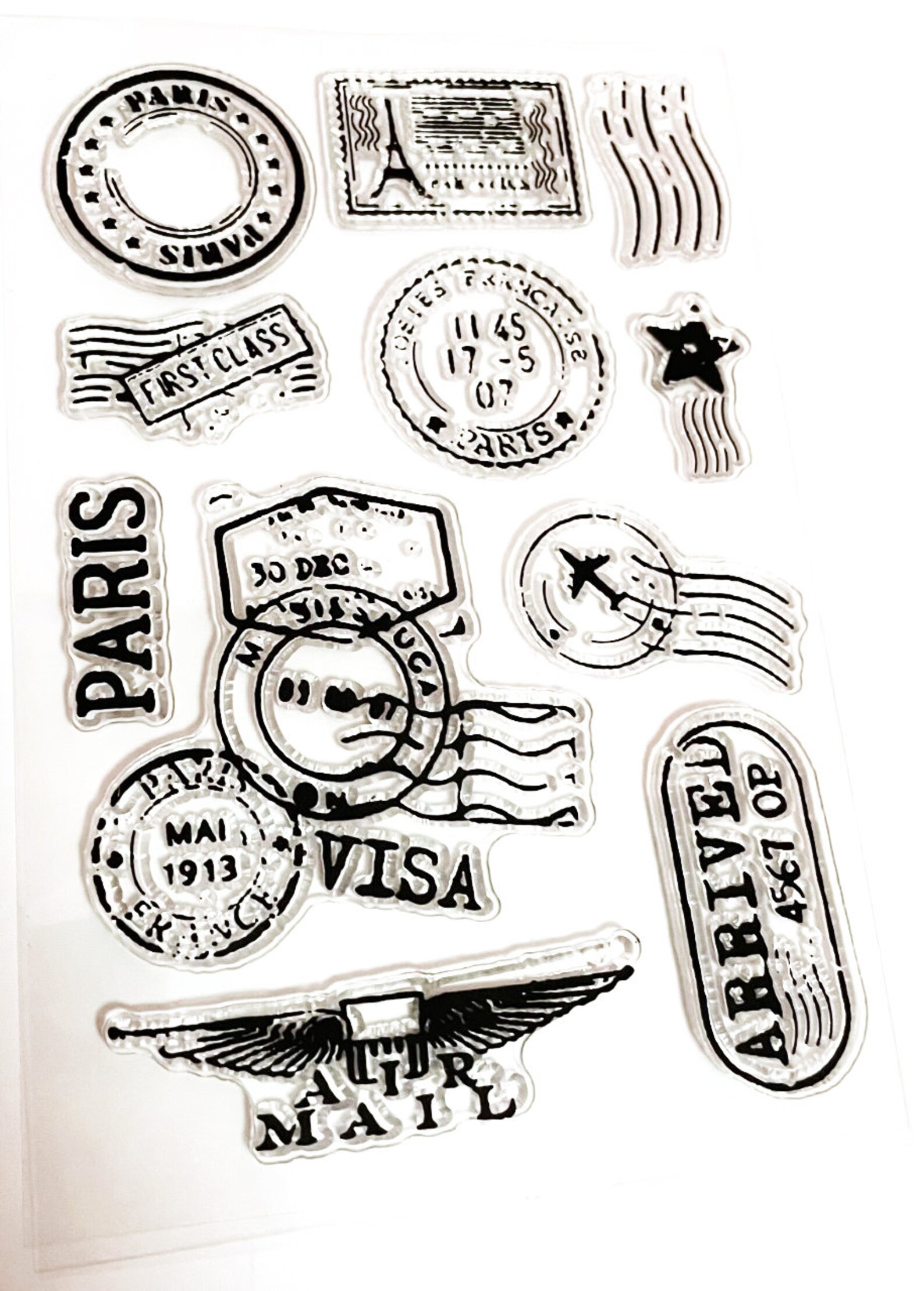 Travel Stamp Postage Clear Transparent Stamp Airmail Par | Etsy