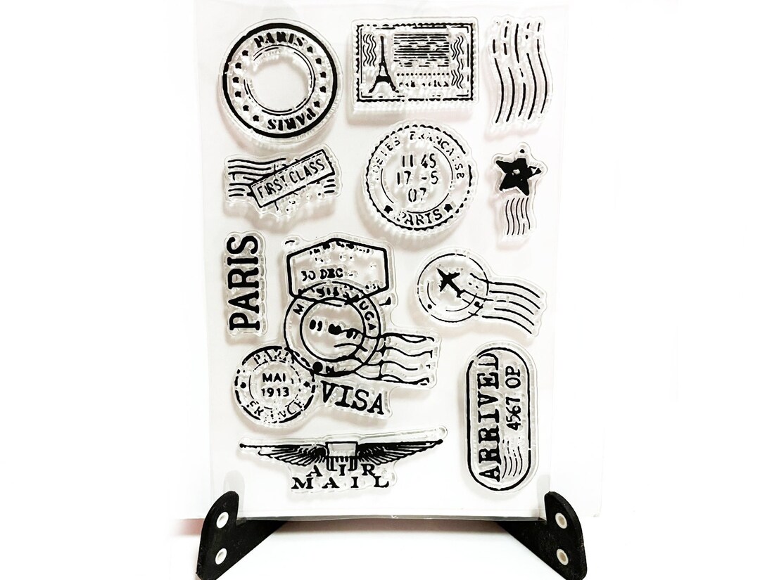 Travel Stamp, Postage Clear Transparent Stamp, Airmail Par Avion Rubber ...