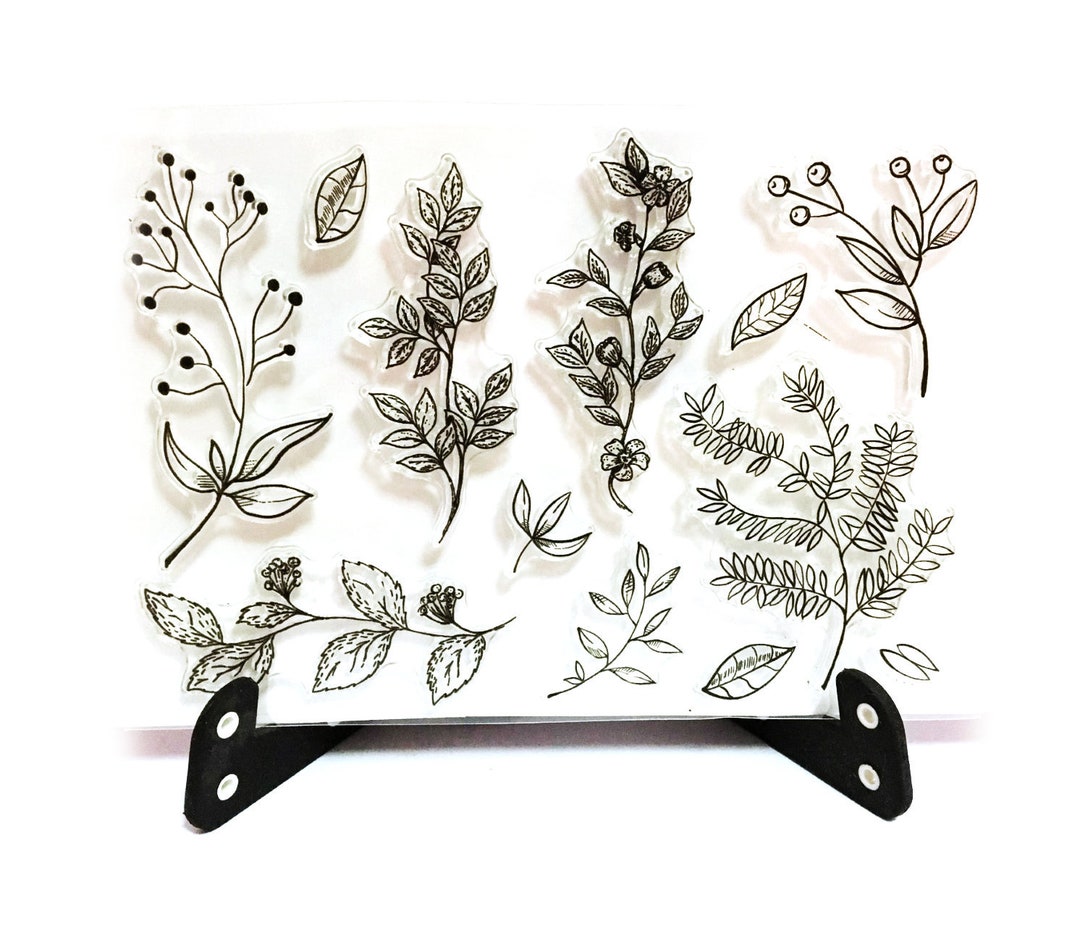 Botanicals Stamp, Leaves Clear Transparent Stamp, Leaf Rubber Stamp ...