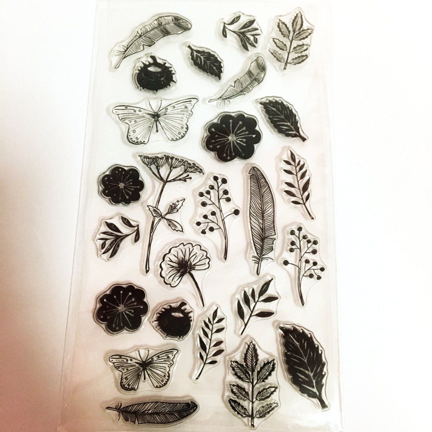 Leaves Flowers Stamp Flora and Fauna Clear Transparent Stamp - Etsy