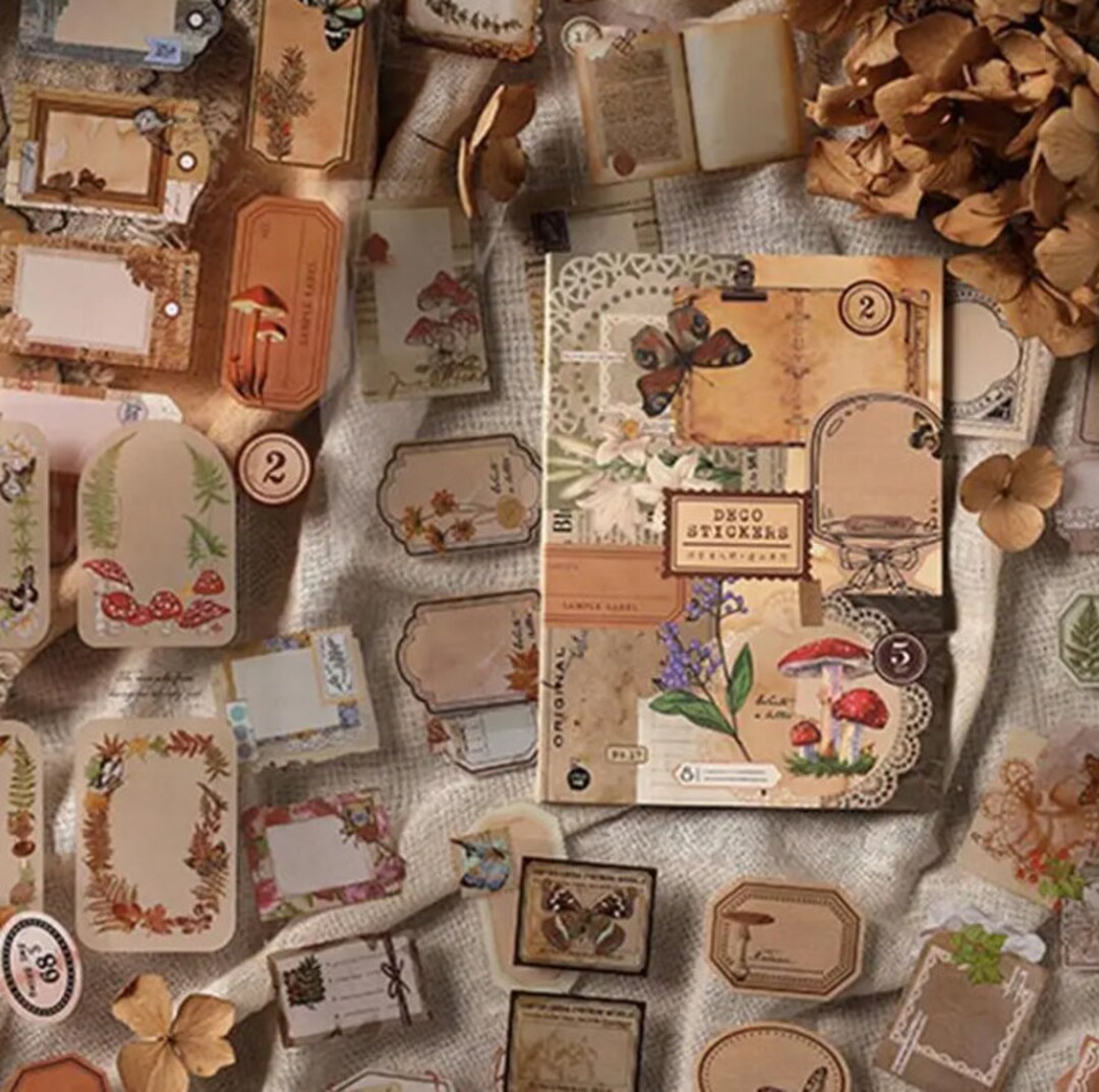 20 Pcs Vintage Forest Clear Sticker Book, PVC Sticker Sheet, Scrapbook ...