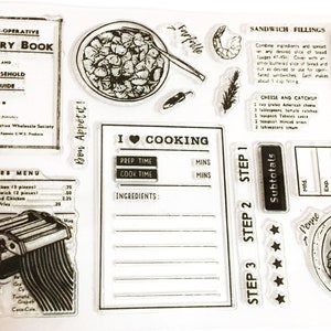 Cooking Stamp, Kitchen Clear Transparent Stamp, Cutlery Rubber Stamp ...