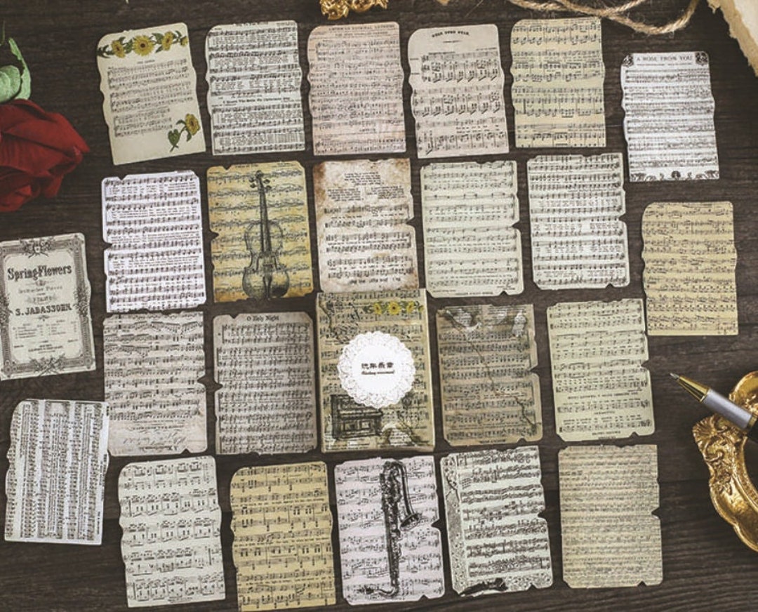24 Pcs Vintage Music Score Sticker Retro Score Sheet Sticker - Etsy