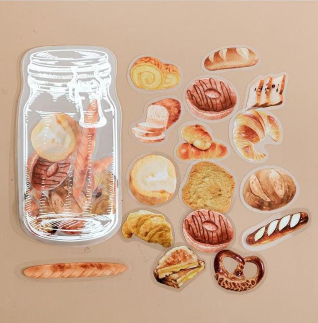 35 Pcs Bread Clear Sticker Pack Scrapbook Stickers Junk - Etsy
