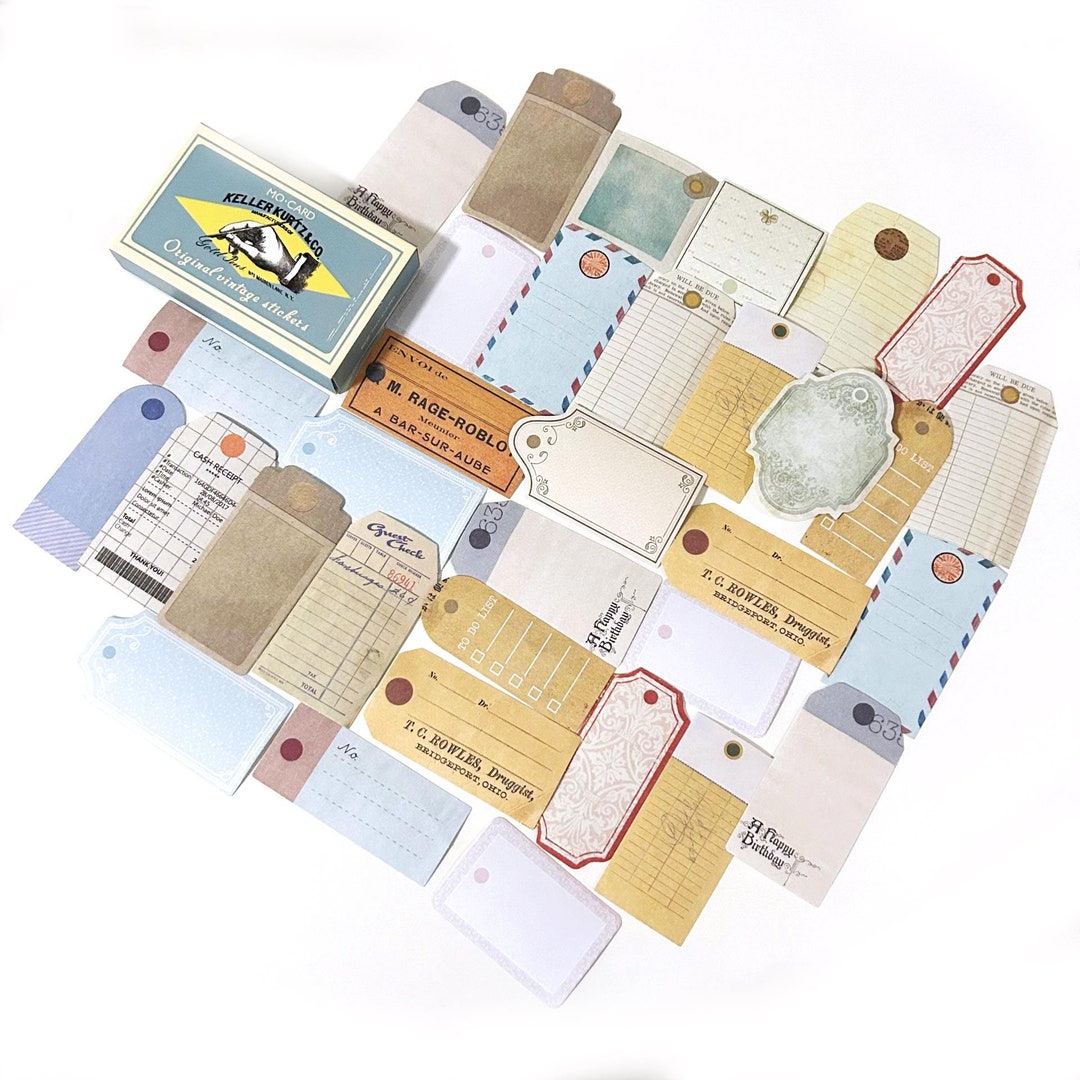 60 Pcs Vintage Memo Sticker, Scrapbook Stickers, Junk Journal Kit ...