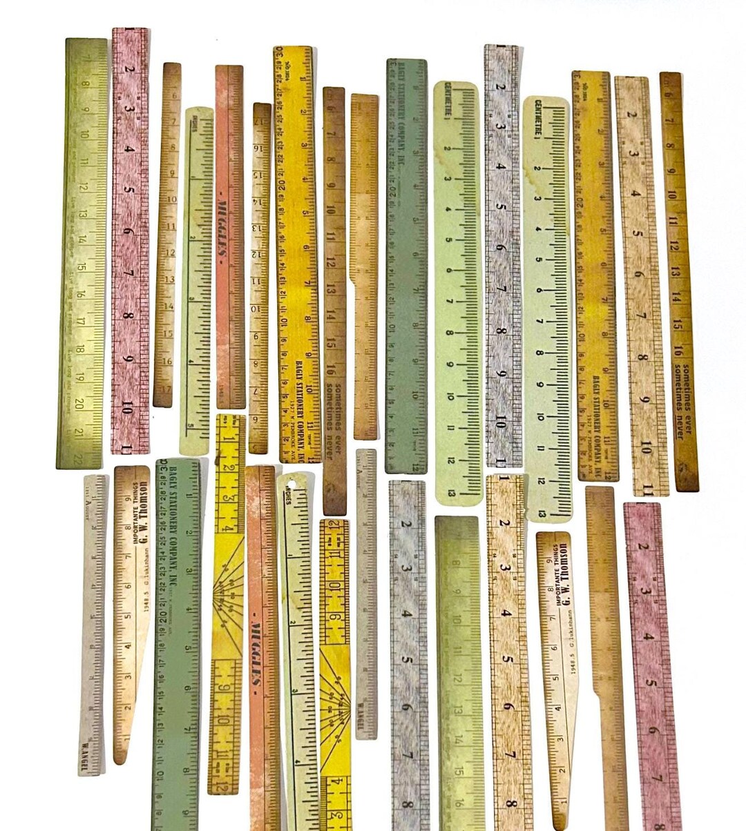 30 Pcs Vintage Ruler Washi Sticker, Measurement, Scrap Booking, Journal ...