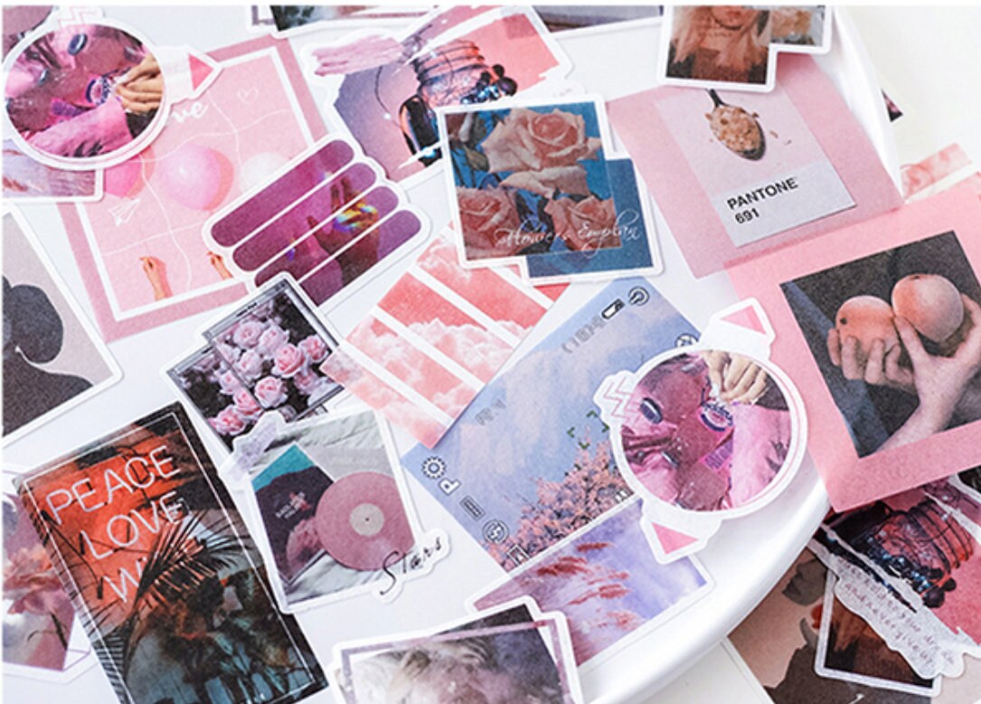 40 Pcs Travel Washi Sticker Pack Vacation Pink Series - Etsy