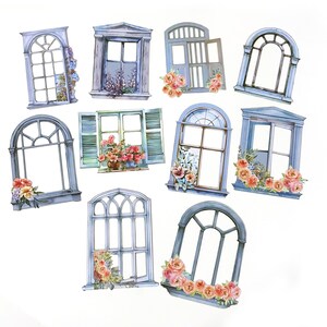10 Pcs Classic Window Frame Scrapbook Stickers, Junk Journal Kit ...