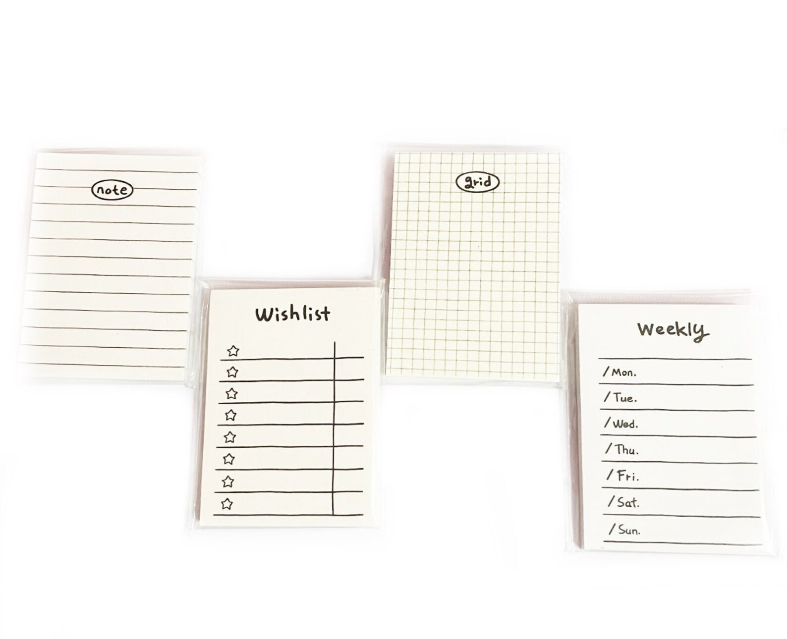 Weekly Plan Sticky Notes Wishlist Grid Memo Pad Checklist | Etsy