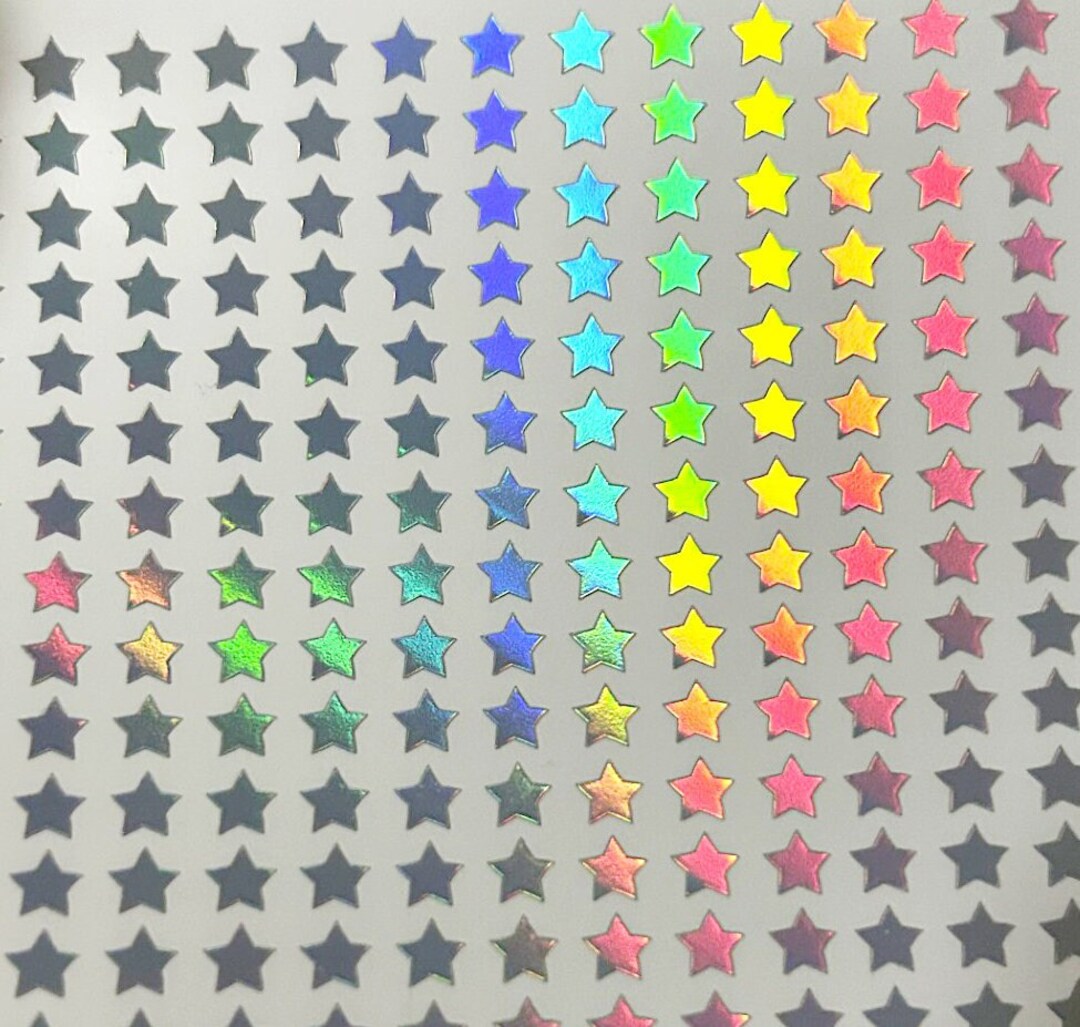 Mini Stars Holographic Sticker, Tiny Stickers, Shiny, Iridescent, Junk ...