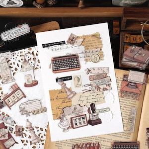 40 Pcs Writing Tools Clear Sticker Junk Journal Kit Journal - Etsy