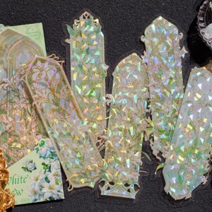 10 Pcs Holographic Sticker and DIY Bookmark, Shiny, Iridescent Stickers ...
