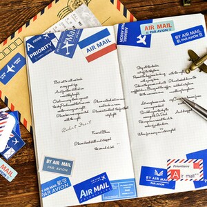45 Pcs Airmail Sticker, Par Avion Stamp Sticker, Postal Stickers ...