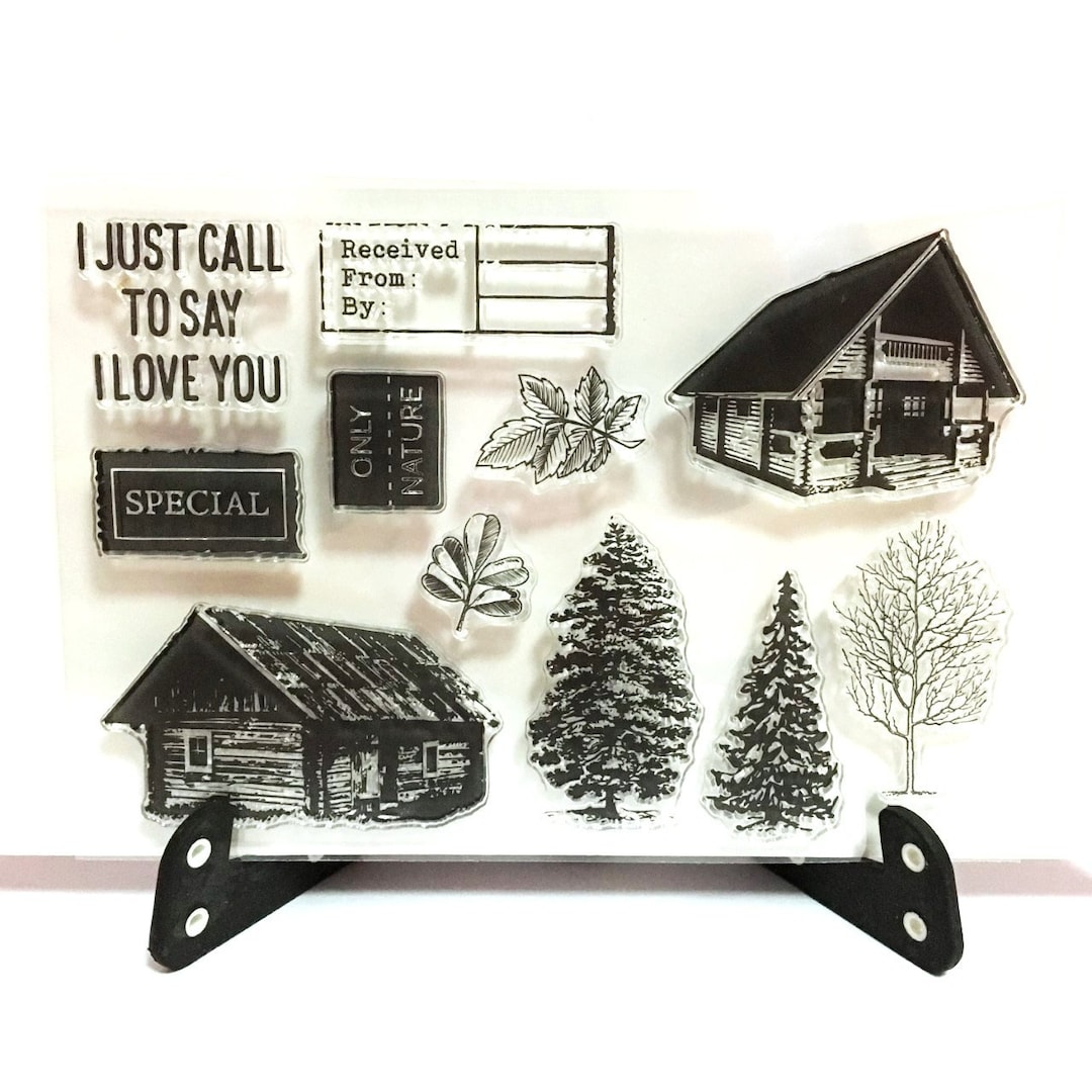 Tree Stamp, Trees Clear Transparent Stamp, Tree Silhouette Rubber Stamp ...