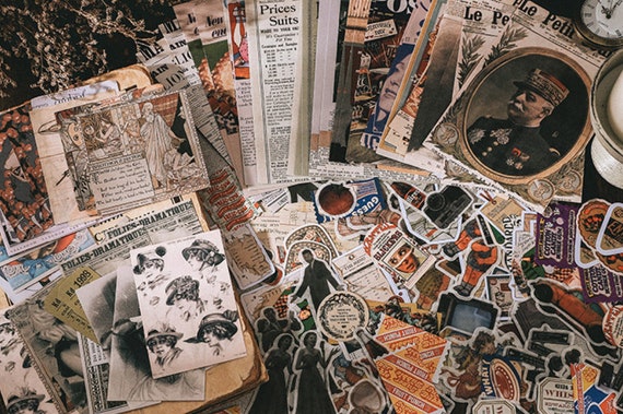 200 Pcs Retro Deco Items Junk Journal Kit Vintage Sticker - Etsy