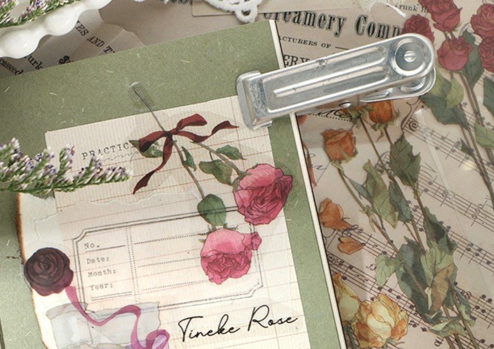 6 Pcs Roses Large Clear Sticker Rose Flower PVC Sticker - Etsy