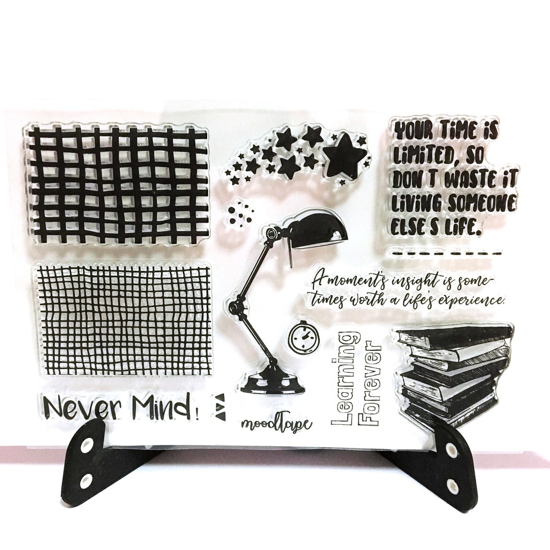 Study Books Stamp, Grid Table Clear Transparent Stamp, Lines Rubber ...