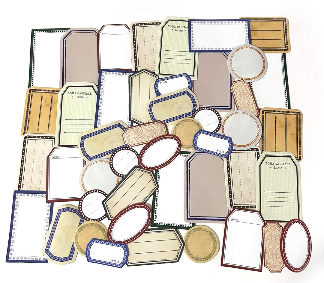 45 Pcs Retro Note Sticker, Memo Sticker, Junk Journal Kit, Ephemera ...