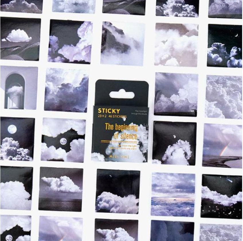 Art & Collectibles Clip Art Cloud Bullet Journal Sky 45 Pcs Purple ...