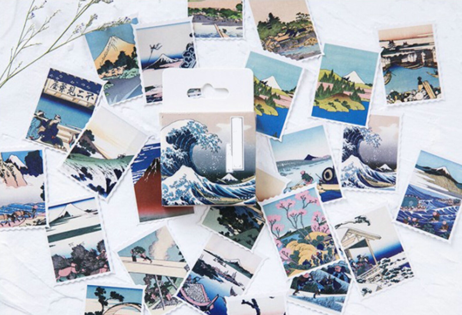 45 Pcs Japanese Stamp Sticker Pack Cherry Blossom Waves - Etsy