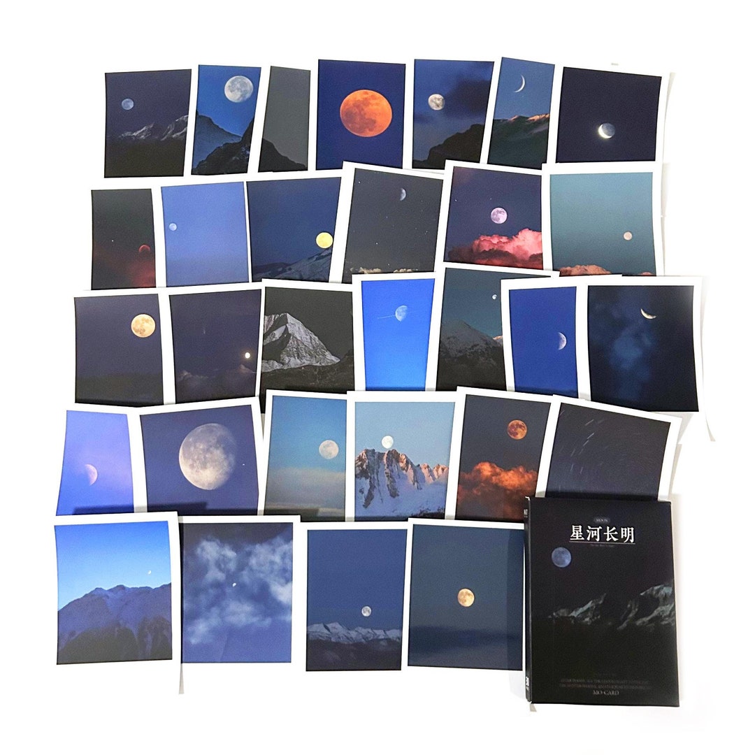 30 Pcs Moon Sticker, Mountain Sticker, Journal, Planner, Night Sky ...