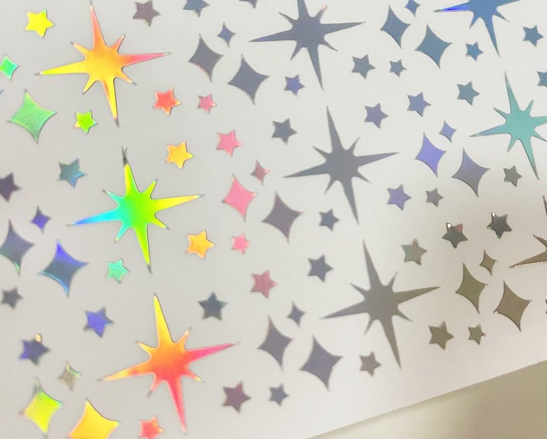 Mini Stars Holographic Sticker, Tiny Stickers, Shiny, Sparkles ...