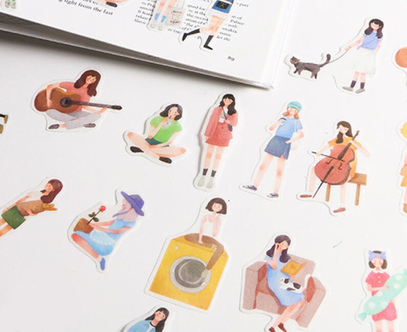 40 Pcs Girls Hobbies Planner Washi Sticker Student Sticker - Etsy