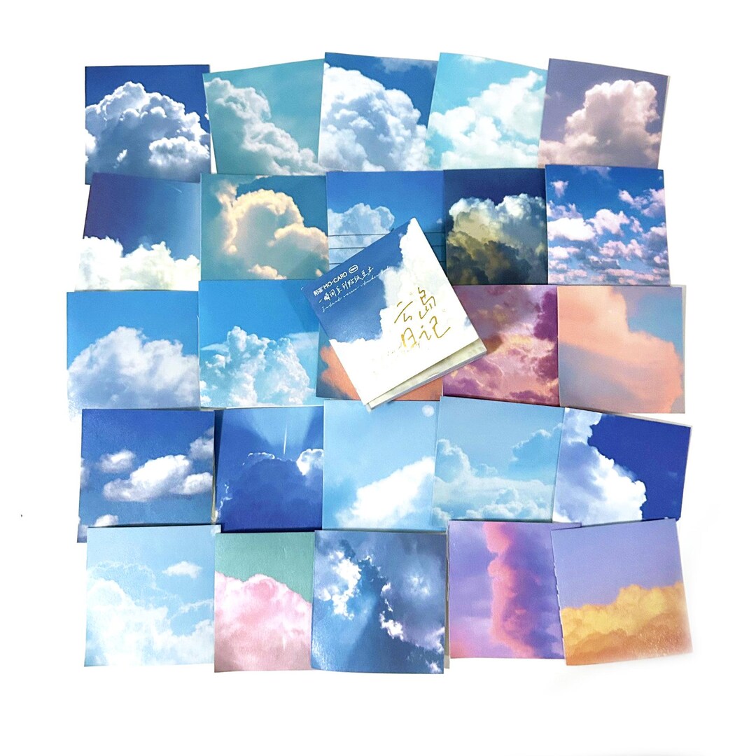 49 Pcs Cloudy Sky Aesthetic Sticker, Sticker Pad, Booklet, Travel ...