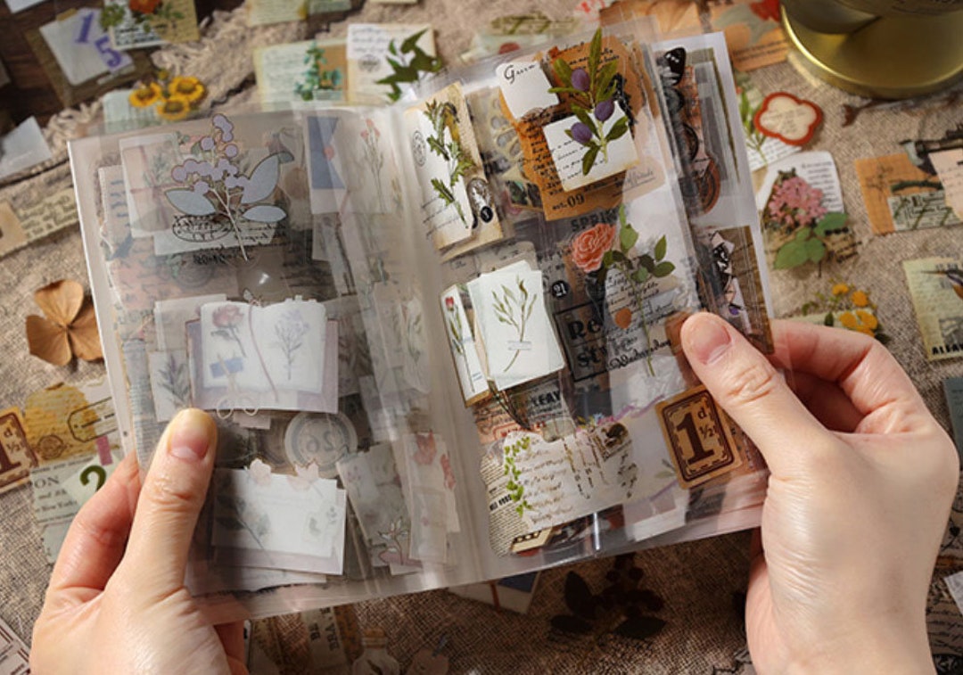 20 Pcs Vintage Botanicals Clear Sticker Book, PVC Sticker Sheet ...